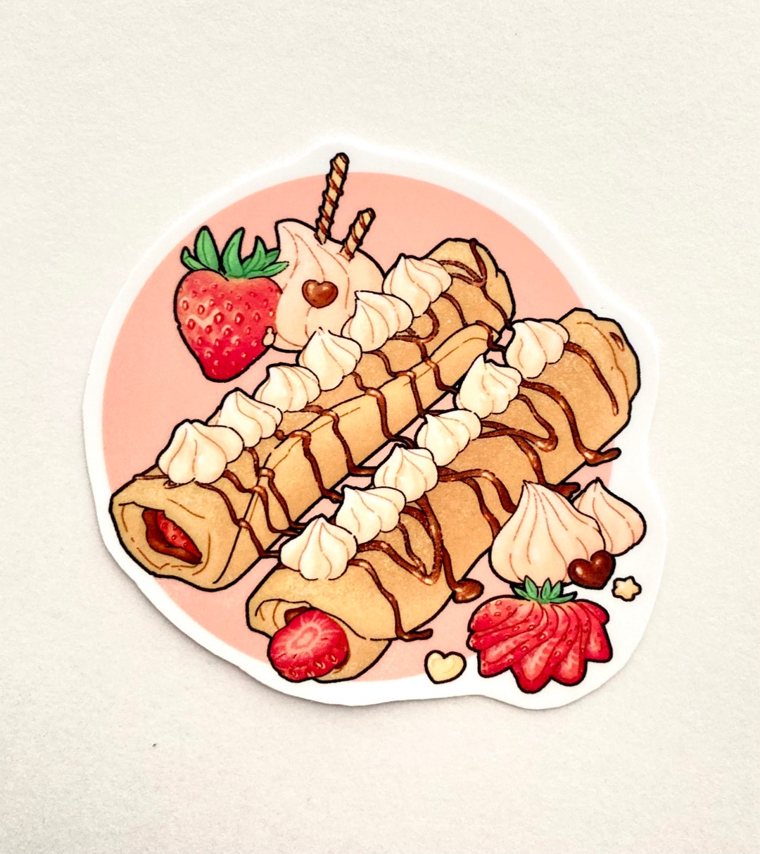 Sweet Crepes Dessert Sticker | Cute Glossy Laptop Bottle Vinyl Sticker ...