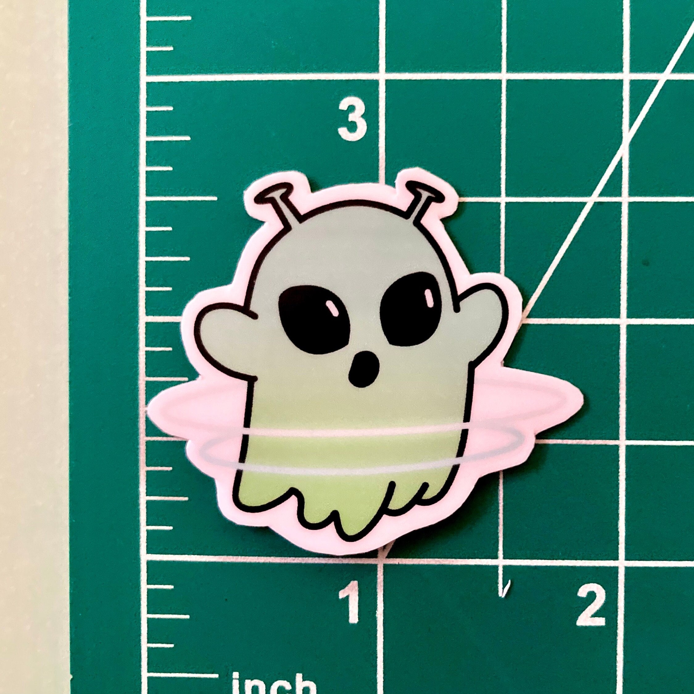 Alien Ghost Vinyl Sticker | Space Cute Funny Glossy Laptop Bottle ...