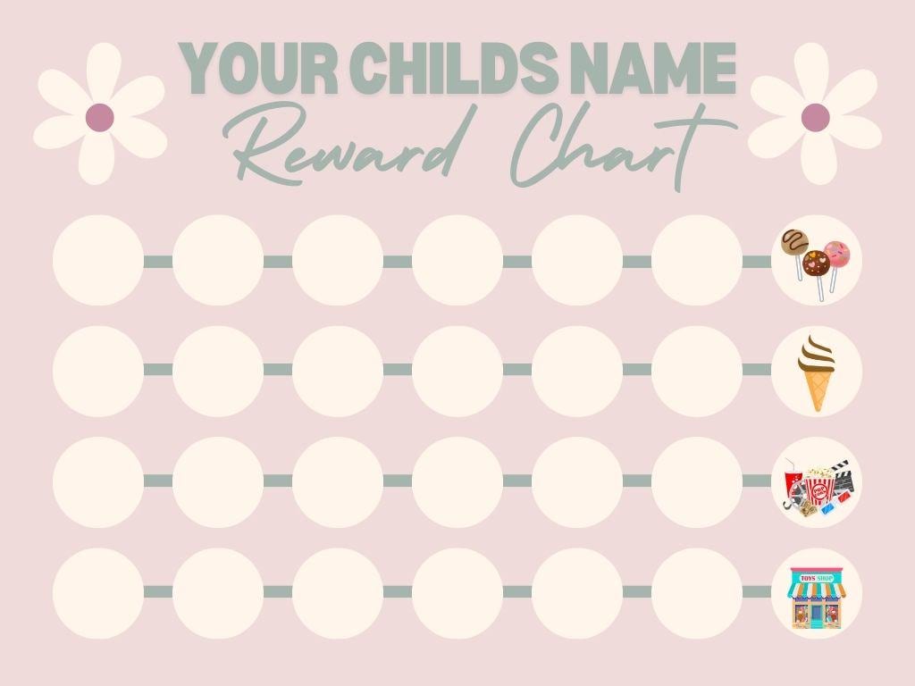 Customizable Reward Chart - Etsy
