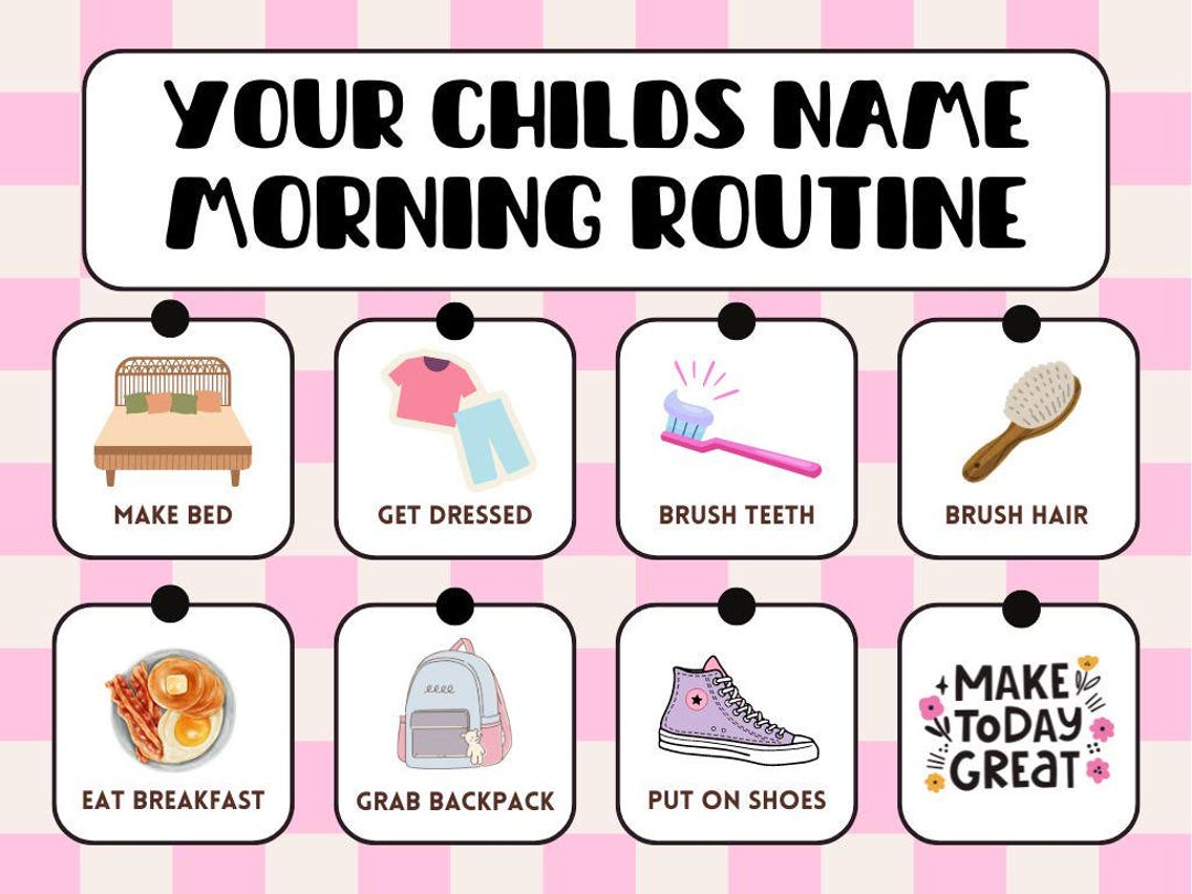 Customizable Morning Routine Chart - Etsy