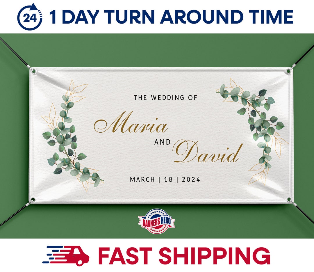 Custom Wedding Banner, Personalized Wedding Sign, Wedding Reception ...