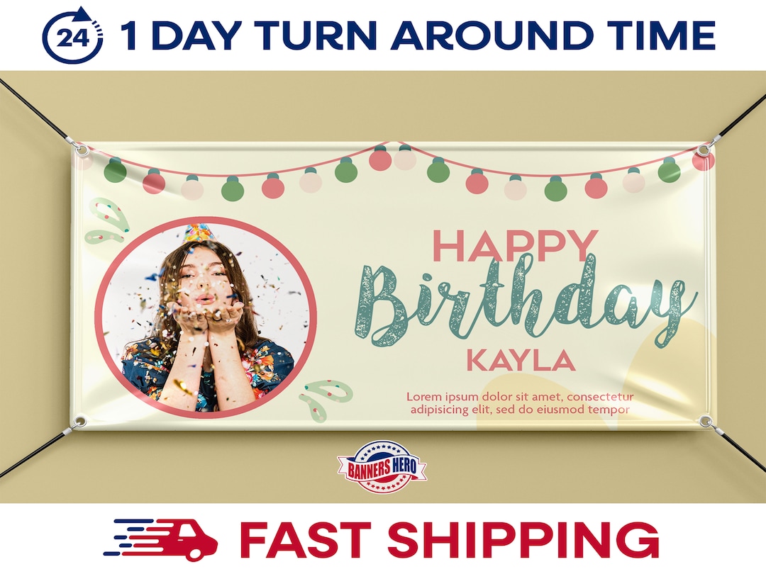 Premium Quality Birthday Banner, Birthday Banners, Banner With Picture ...