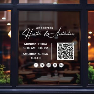 Store Hours Decal, Store Hours Sign, Store Hours Sticker, Hours of ...
