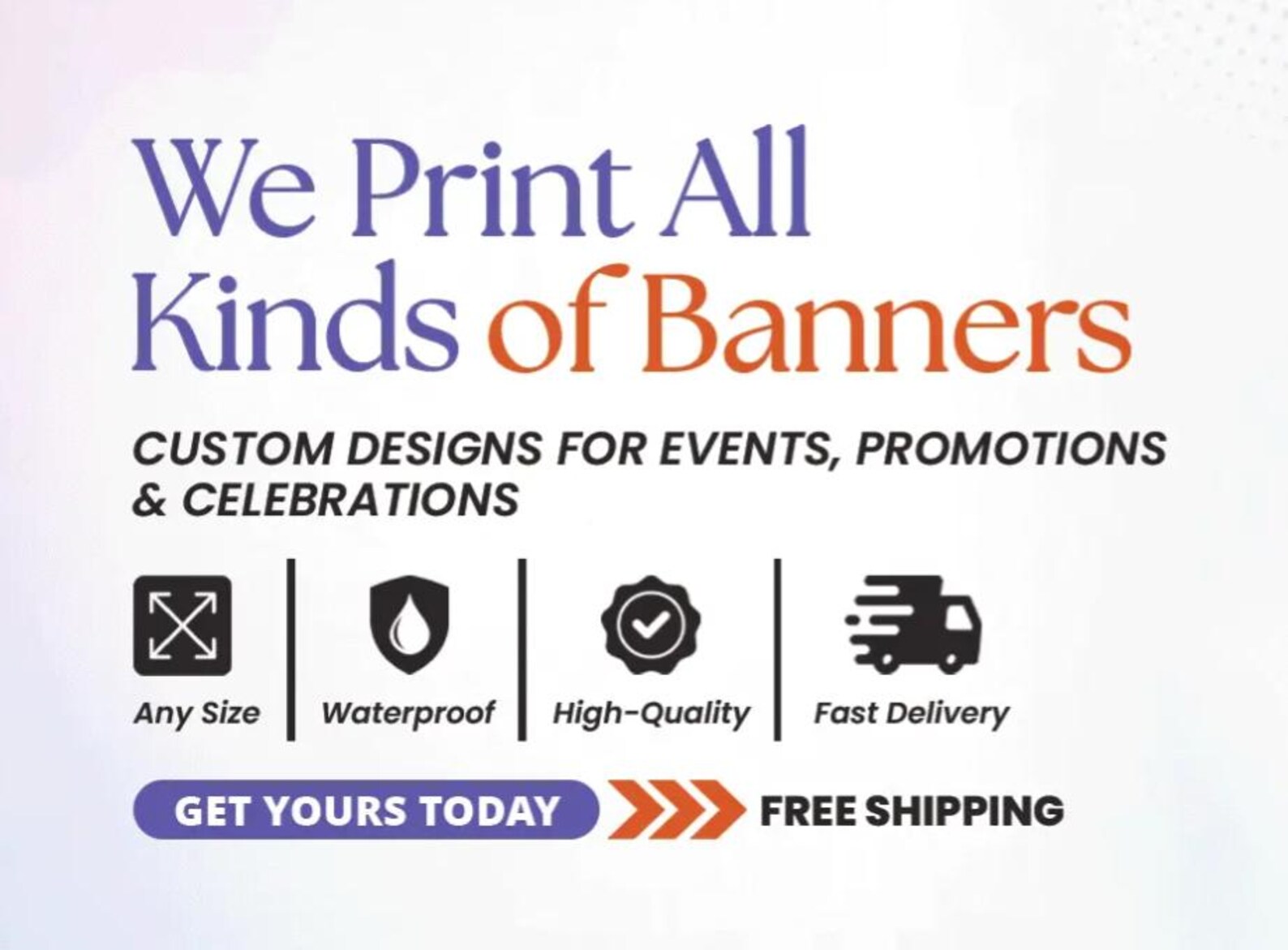 Two Custom Banners, Front 1x9 and Back 3x8 Banner for 10x10 Canopy ...