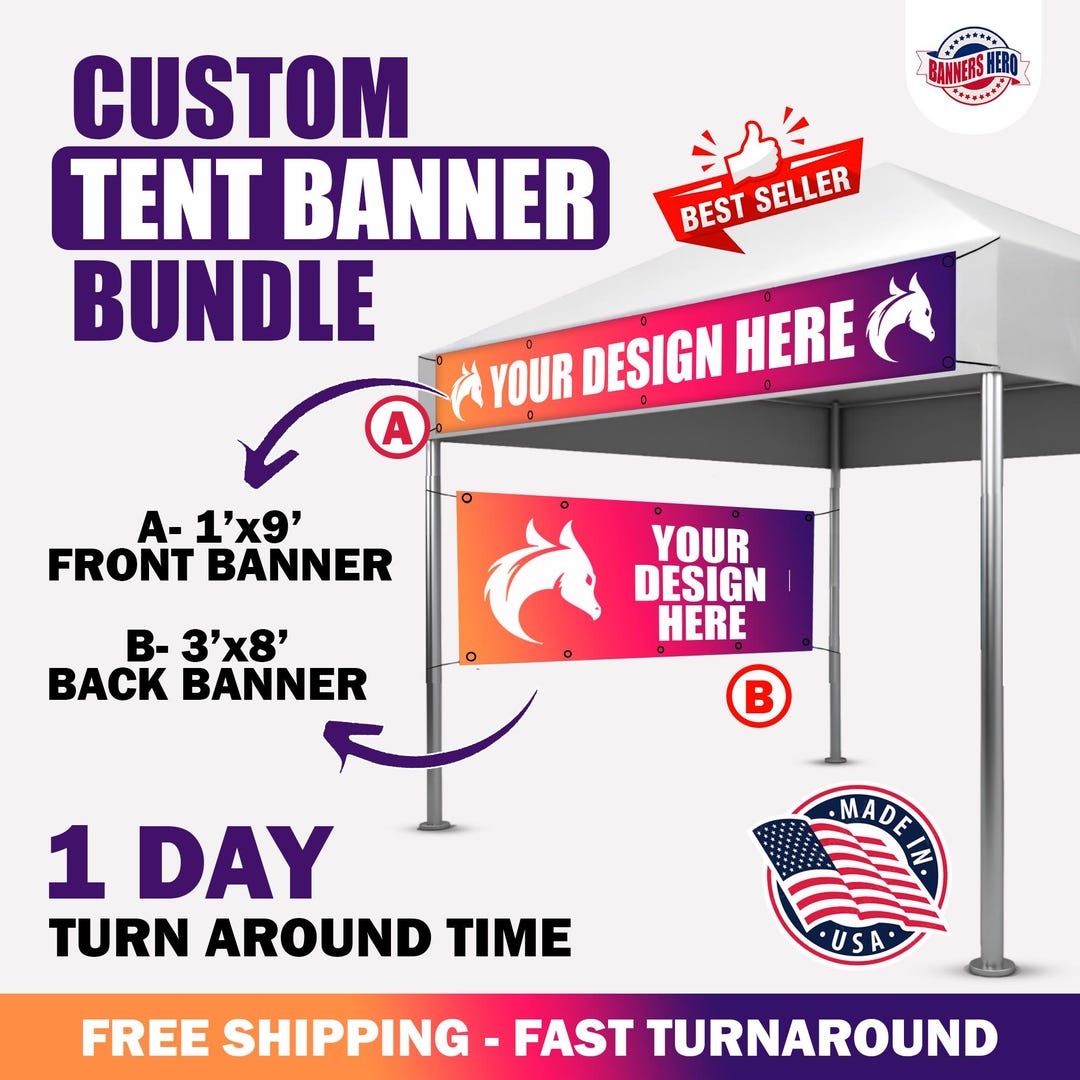 Tent Banners Bundle, Banners for Outside Events, Promotional Tent ...
