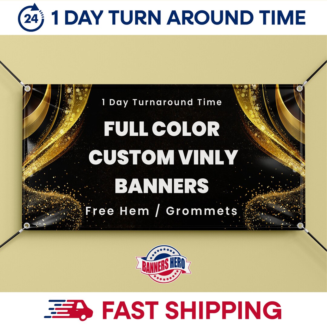 Custom Vinyl Banner, Full Color Vinyl Banner, Free Grommets, Free ...