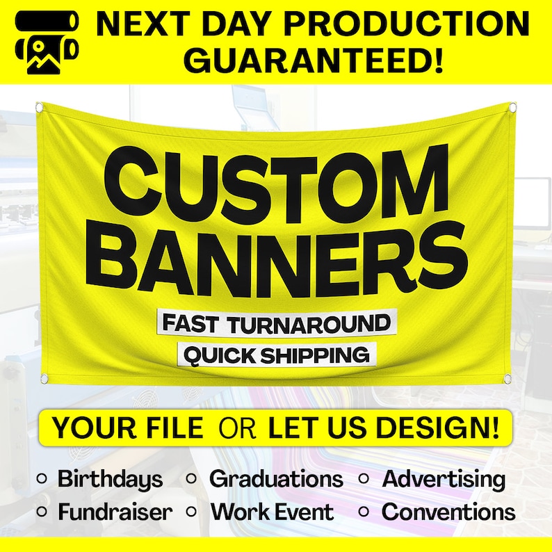 Happy Birthday Banner, Multi-time Use Birthday Banner, Full Color Vinyl ...