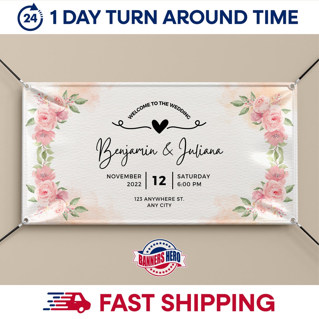 Best Seller Wedding Banner, Wedding Banner, Full Color Vinyl Banner ...