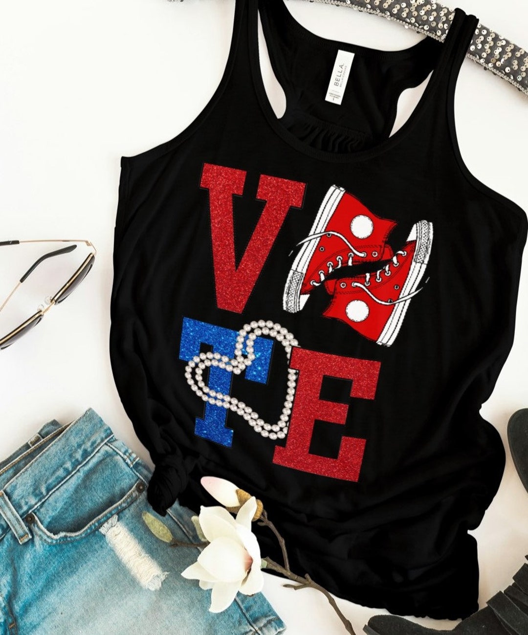 Vote PNG File for Download, Bundle of 2, Glitter Look, Red, Silver and ...