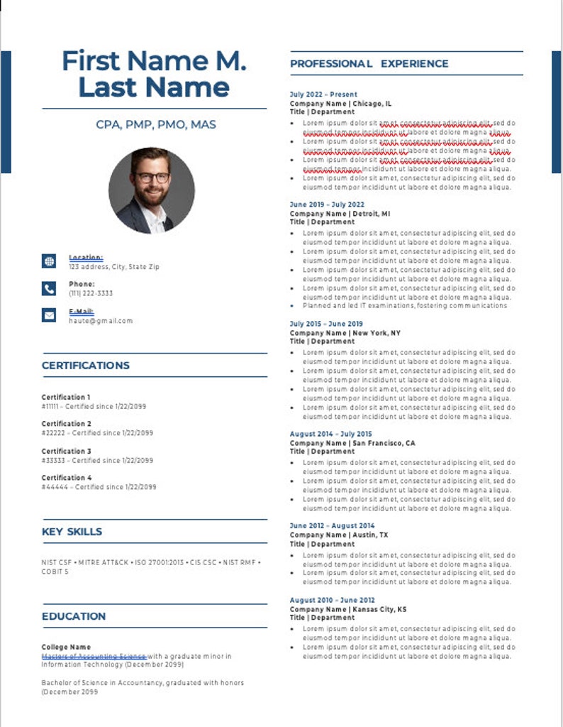 Modern Clean Professional / CV Template - MS Word Compatible - 3 Pack ...