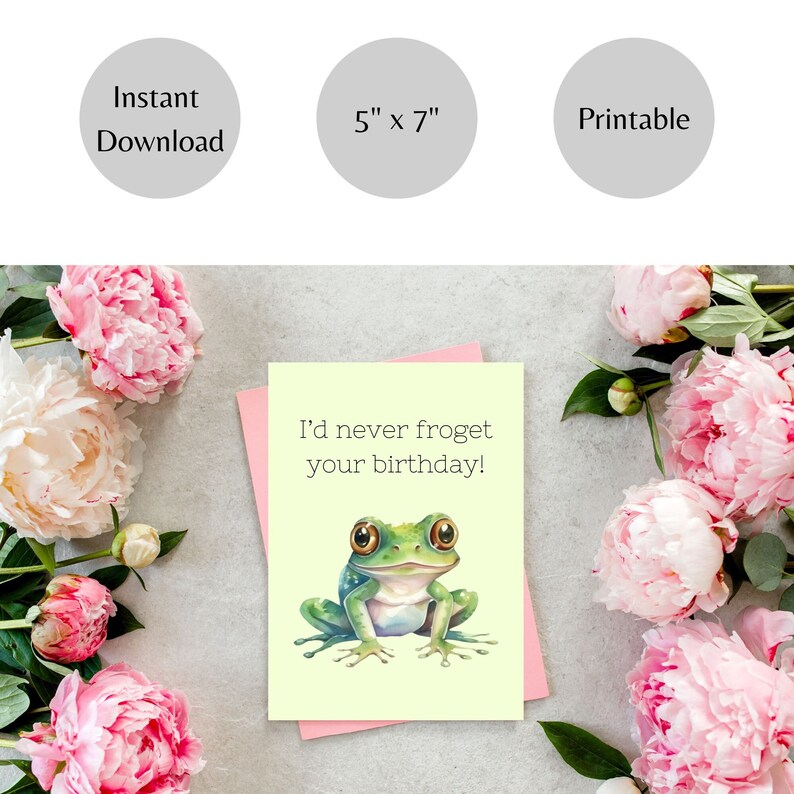 Green Printable Birthday Card Printable Card DIGITAL Download Instant ...