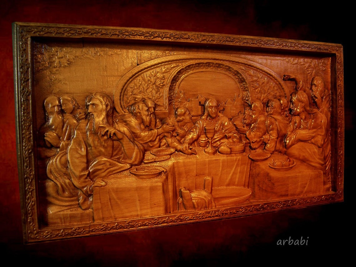 Last Supper Wood Carving Wood Wall Art New Home Gift, Home Decoration ...