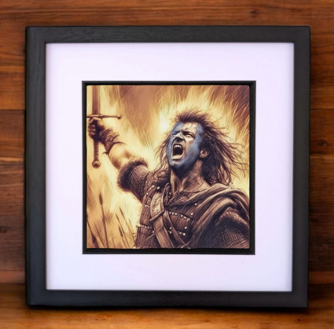 Freedom! - Framed Braveheart William Wallace Scottish Wall Art Print ...