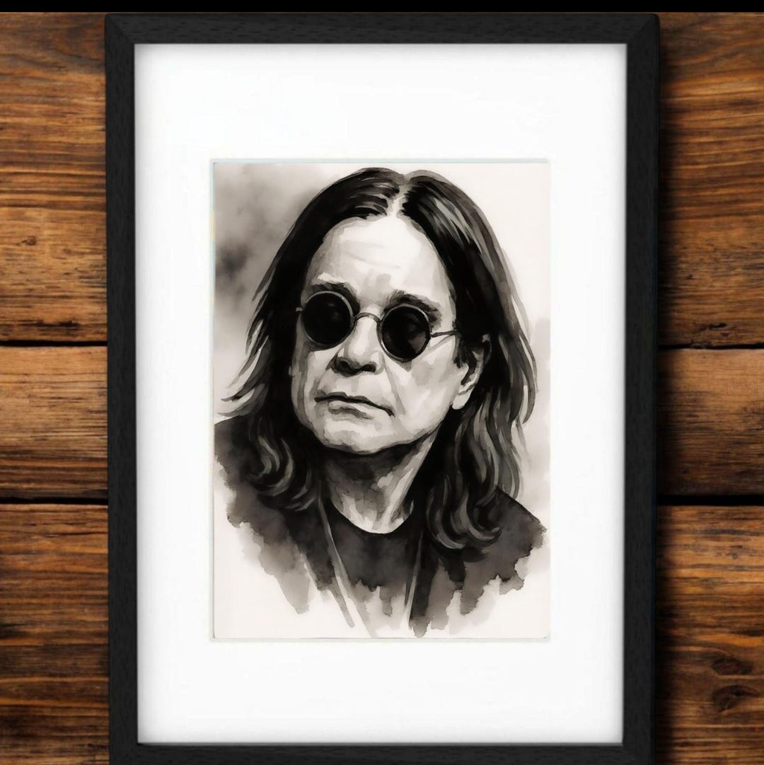 Ozzy Osbourne Inspired Framed Print: Vintage Style Music Room Decor - Etsy