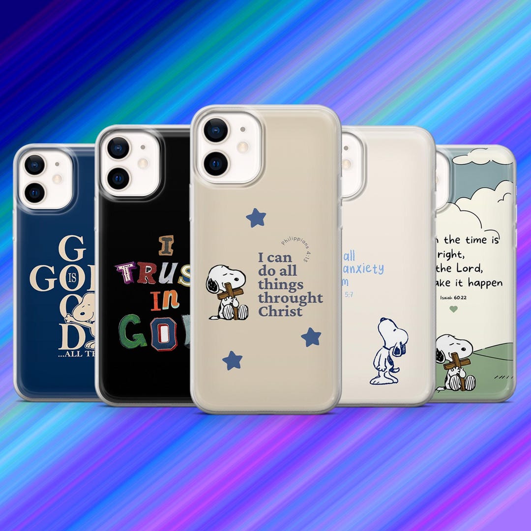 God Jesus Christ Snoopy Beagle Peanut Phone Case for iPhone 16,15,14 ...