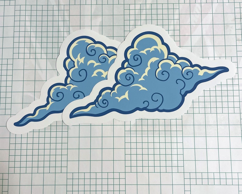 Anime Clouds Wall Sticker Pack / Anime Style / Wall Art / Removable ...