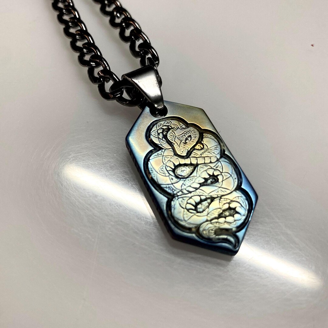 New Designer Luxury Hand Engraved Titanium Necklace Pendant Amulet ...