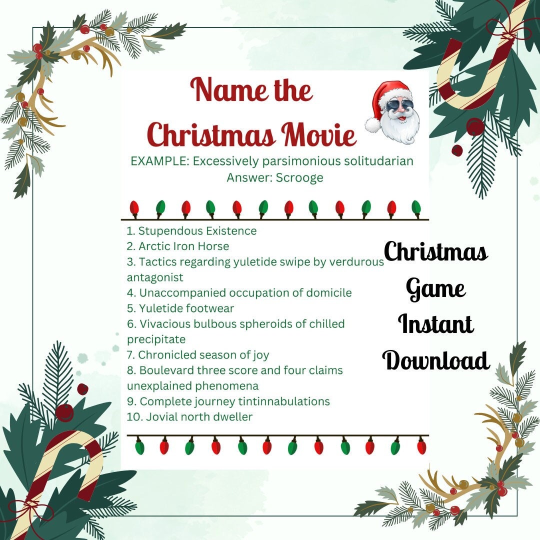Name the Christmas Movie Game, Trivia Game, Christmas Games, Christmas ...