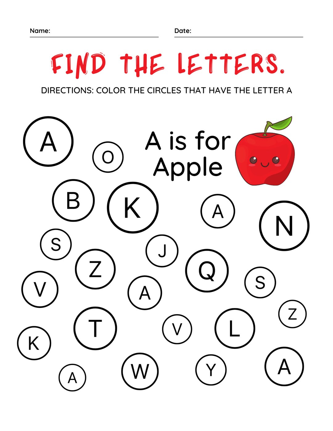 Find and Color Alphabet - Etsy