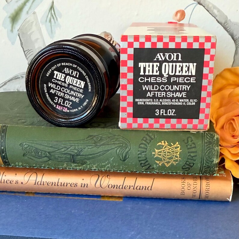 Vintage Avon Queen Chess Piece Bottle: Wild Country After Shave, 1974 ...