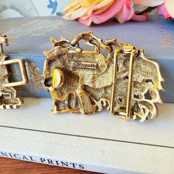 Douglas Paquette Noah’s Ark Buckle | 1970s Gold Anima… - Gem