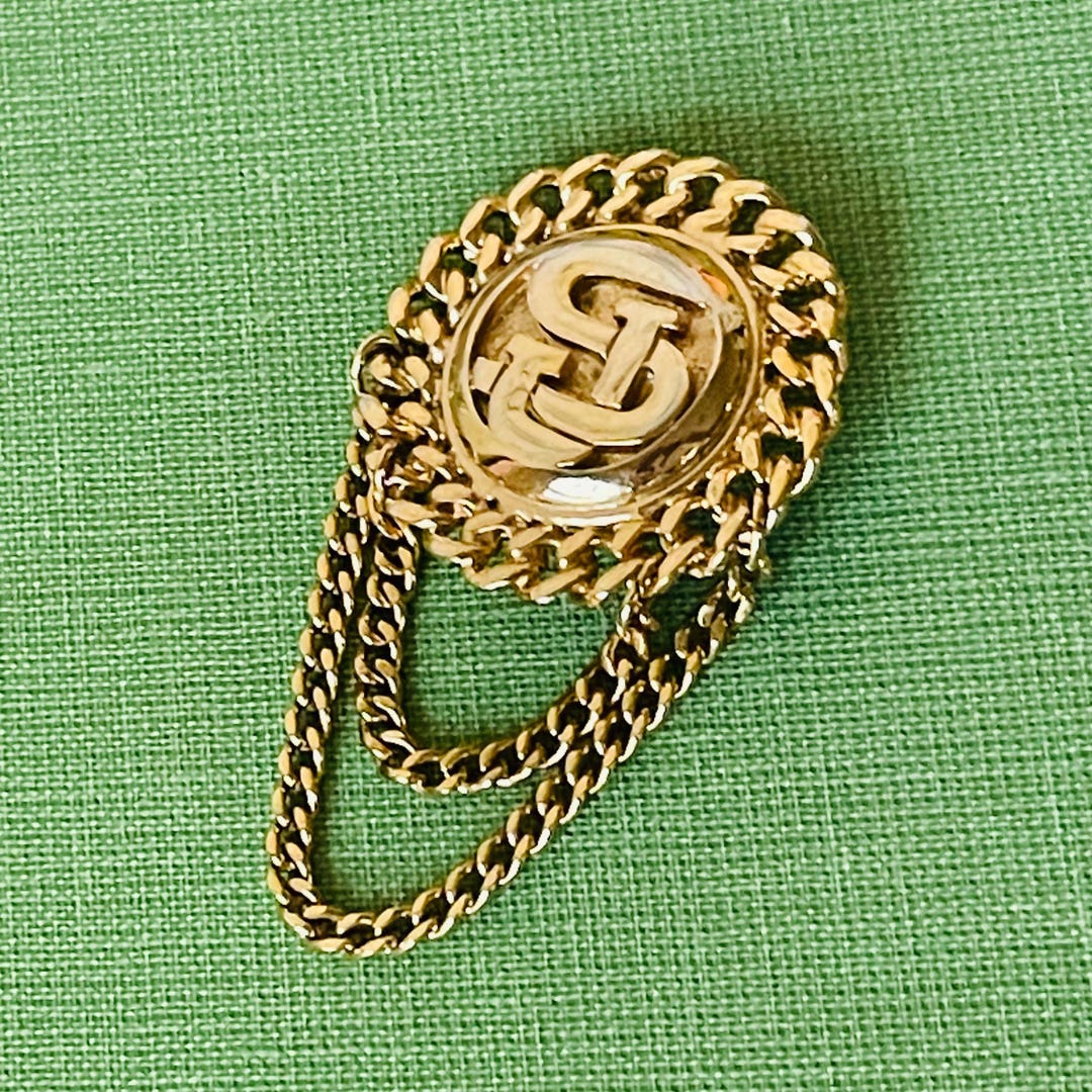 Vintage St. John Gold Logo Brooch | 1980s Designer Statement Pin ...