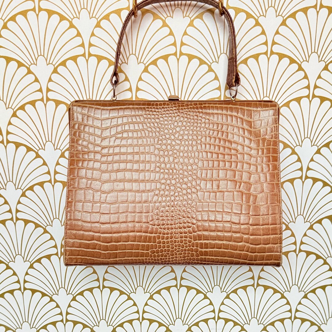 Valentine “the Heart of Fashion” Faux Crocodile Handbag | 1950s ...