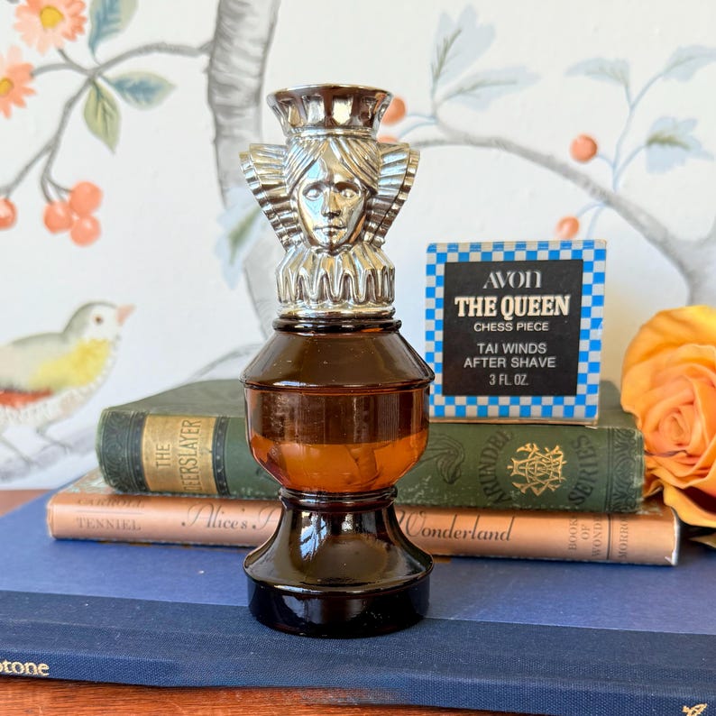 Vintage Avon Queen Chess Piece Decanter: Tai Winds After Shave, 1973 ...