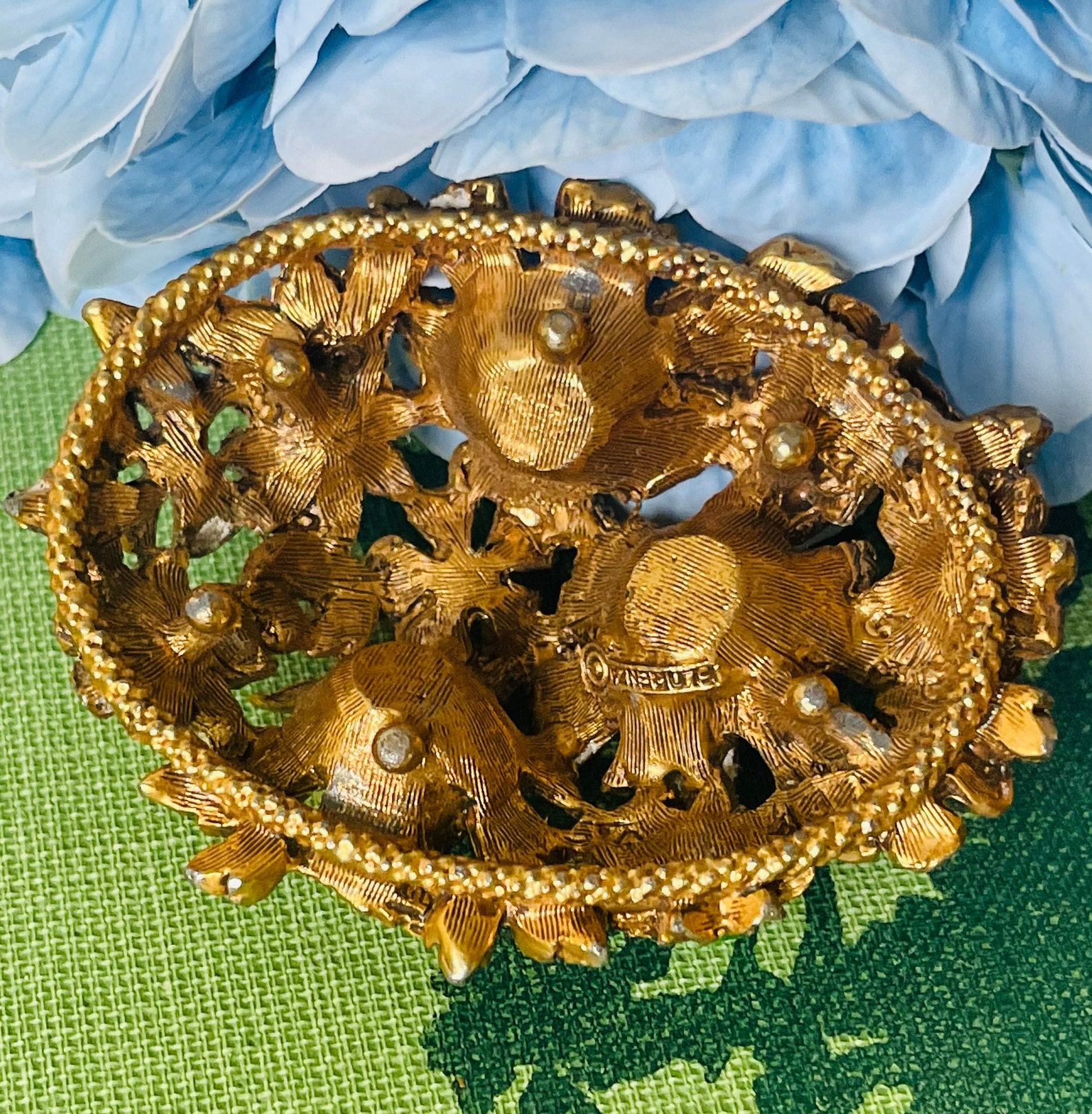 Vintage Florenza Crystal & Pearl Gold Floral Trinket Box 1960s - Etsy