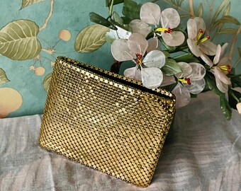 Vintage 1950s Whiting & Davis Gold Mesh Wallet and Zipper Clutch Purse ...
