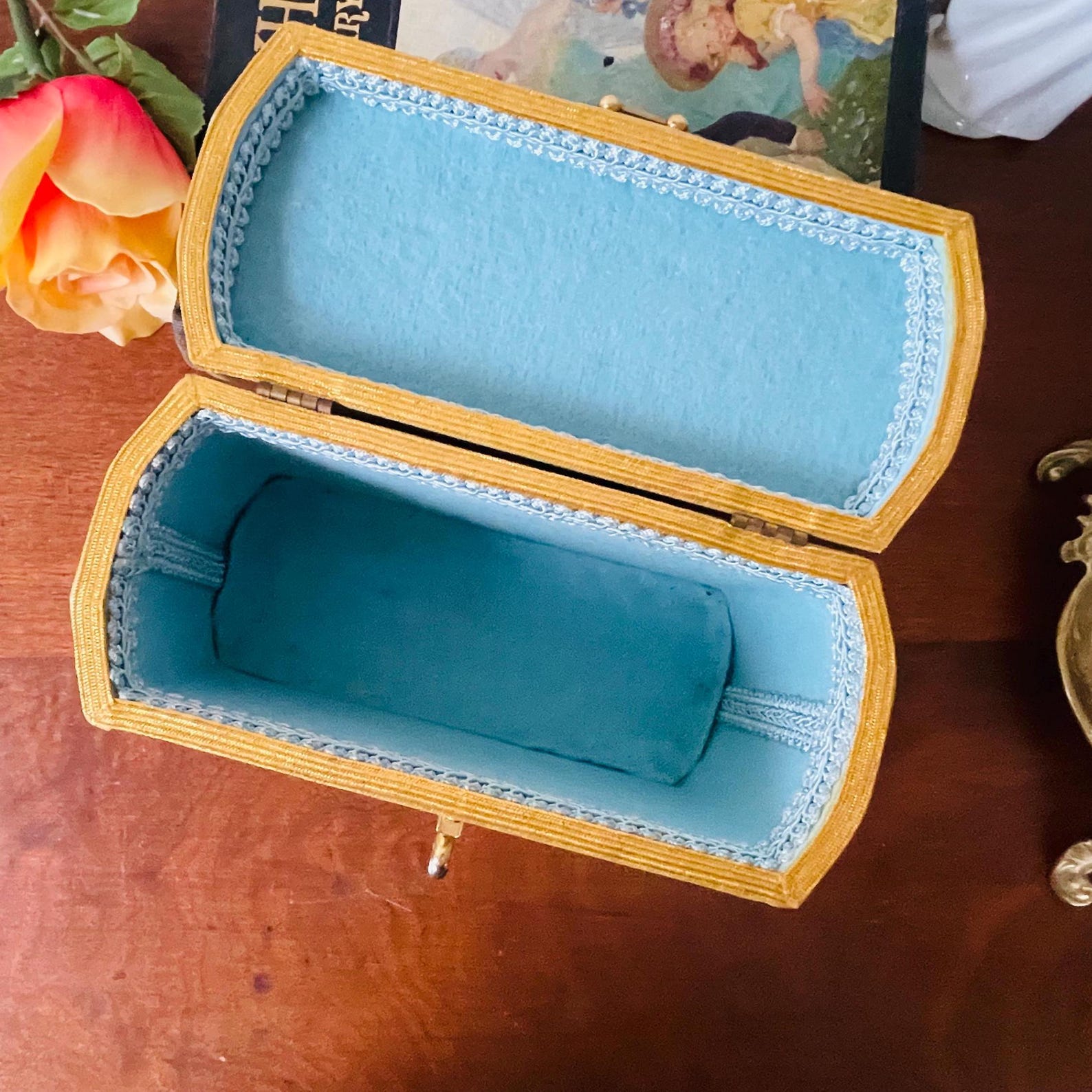 Vintage 1950s Box Purse | Folk Dance Novelty Handbag | Painted Wooden ...