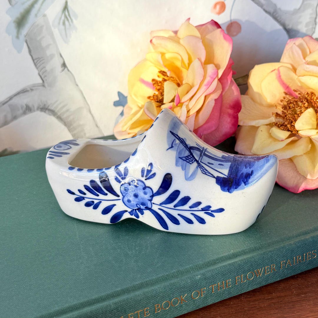 Vintage Delft Blue Ceramic Clog | 1960s Dutch Porcelain Shoe With ...