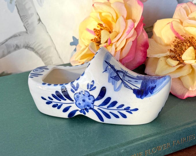 Vintage Delft Blue Ceramic Clog | 1960s Dutch Porcelain Shoe With ...