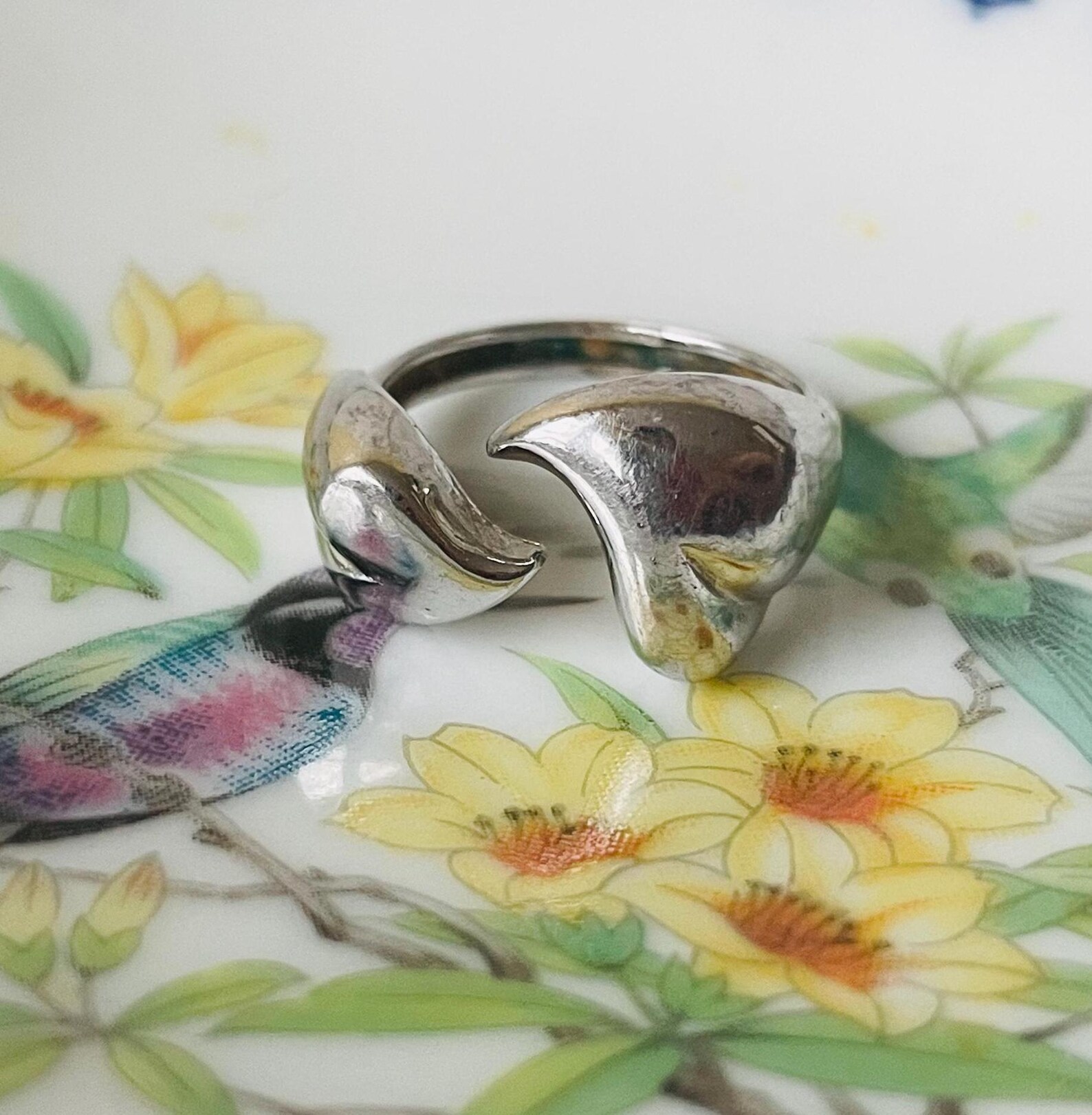 Vintage Avon Heart Ring: Silver Tone Open Wrap, Size 5.25 - Etsy