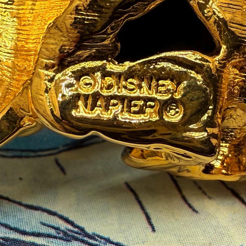 Disney X Napier Mickey Mouse & Pluto Enamel Gold Brooch | 1980s Vintage ...