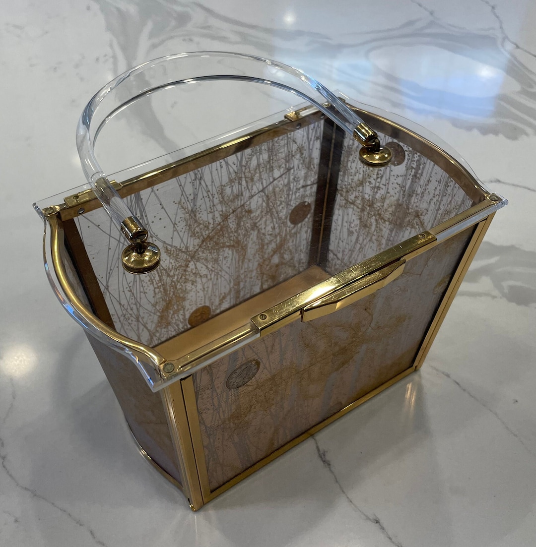 Vintage Majestic Lucite Gold Frame Box Purse (1950’s) - Etsy