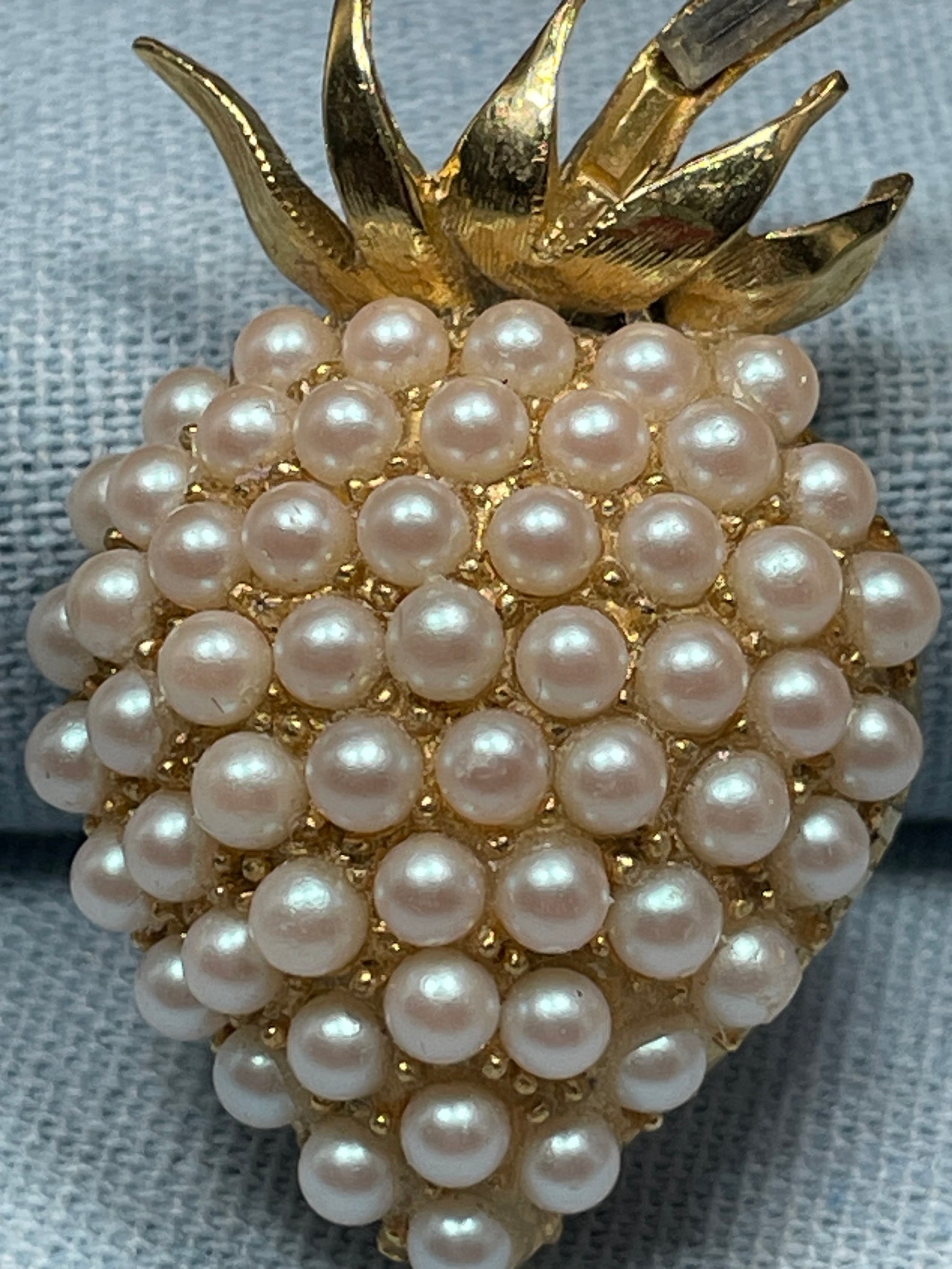 Vintage Pell Gold & Pearl Strawberry Brooch 1950s - Etsy
