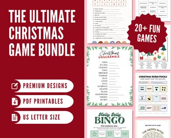 Printable Christmas Game Duo Pack, Family Printable Game, Holiday Games ...