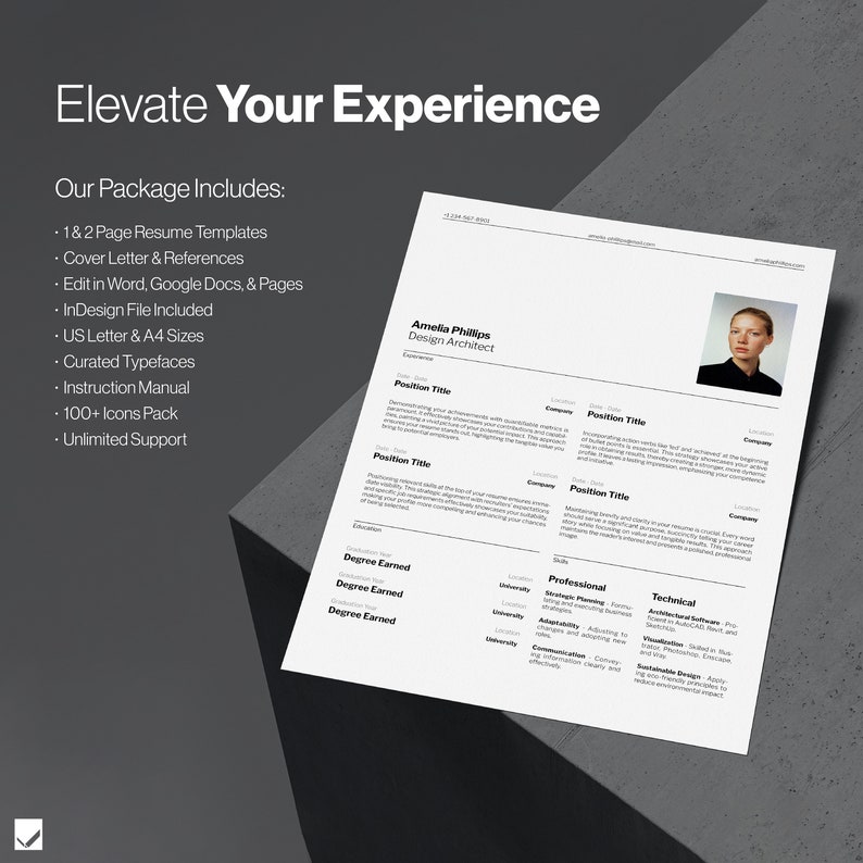 Indesign Resume Template, Professional Modern Resume Template, Word, Indesign, Google Docs, Pro ...