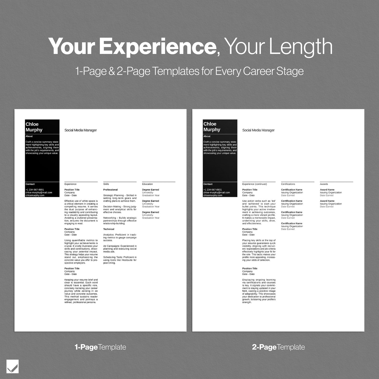 Indesign Resume Template, Professional Modern Resume Template, Word ...