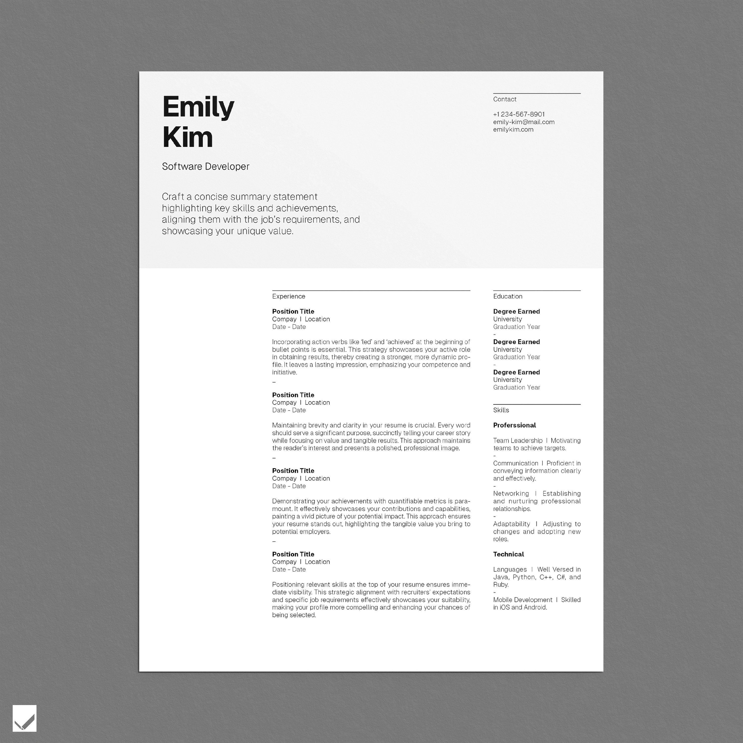Indesign Resume Template, Professional Modern Resume Template, Word ...