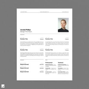 Minimalist Indesign CV Template: Pro Swiss Style Resume With Matching ...