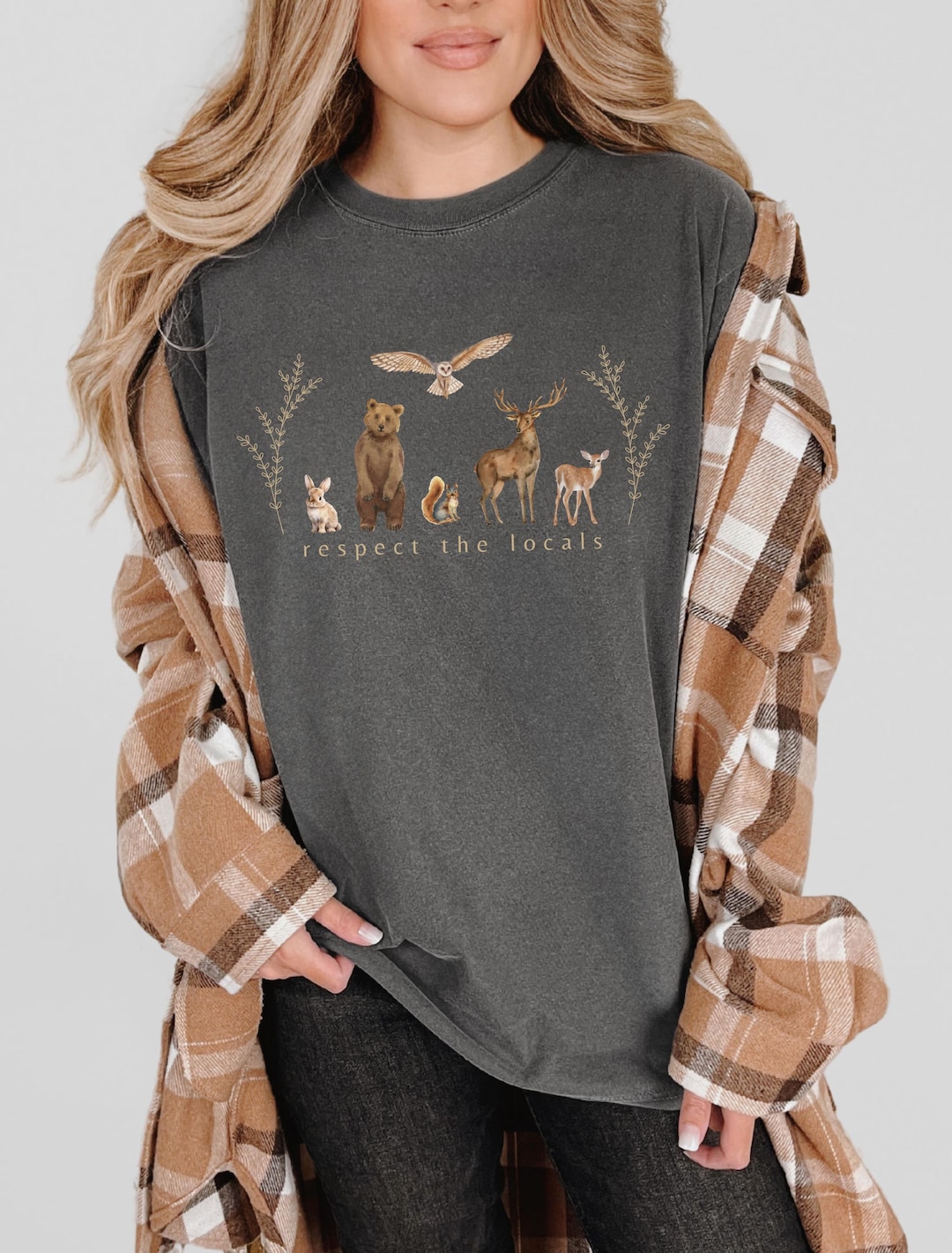 Respect the Locals Forest Animal Tshirt Woodland Creatures Forestcore ...