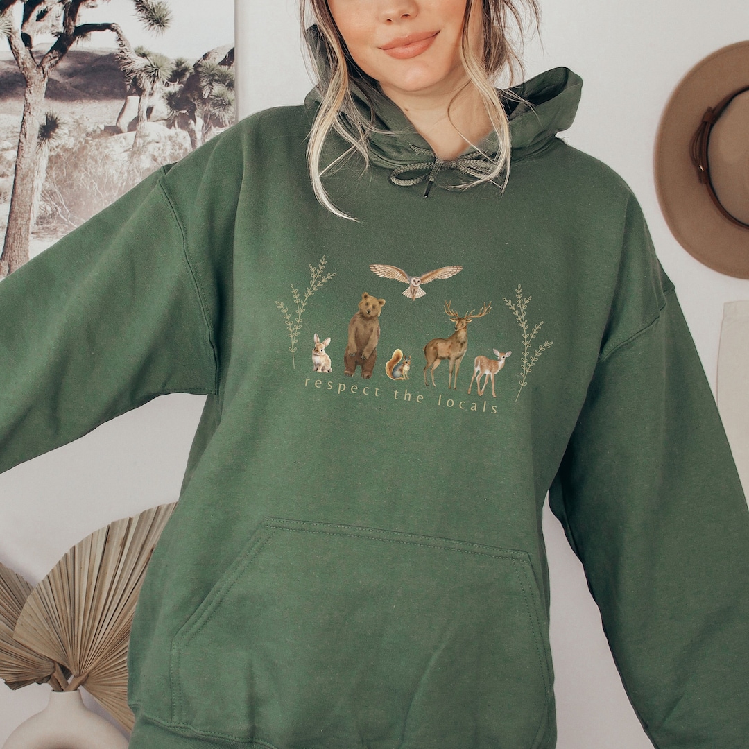 Respect the Locals Forest Animal Woodland Creatures Forestcore Hooded ...