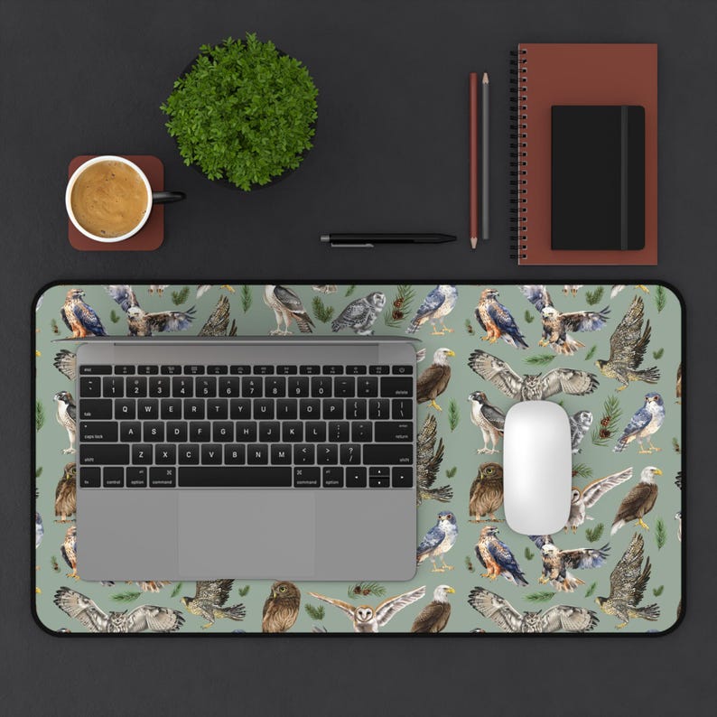 Birds of Prey Desk Mat Hawk Eagle Owl Owls Hawks Ornithologist Watcher ...
