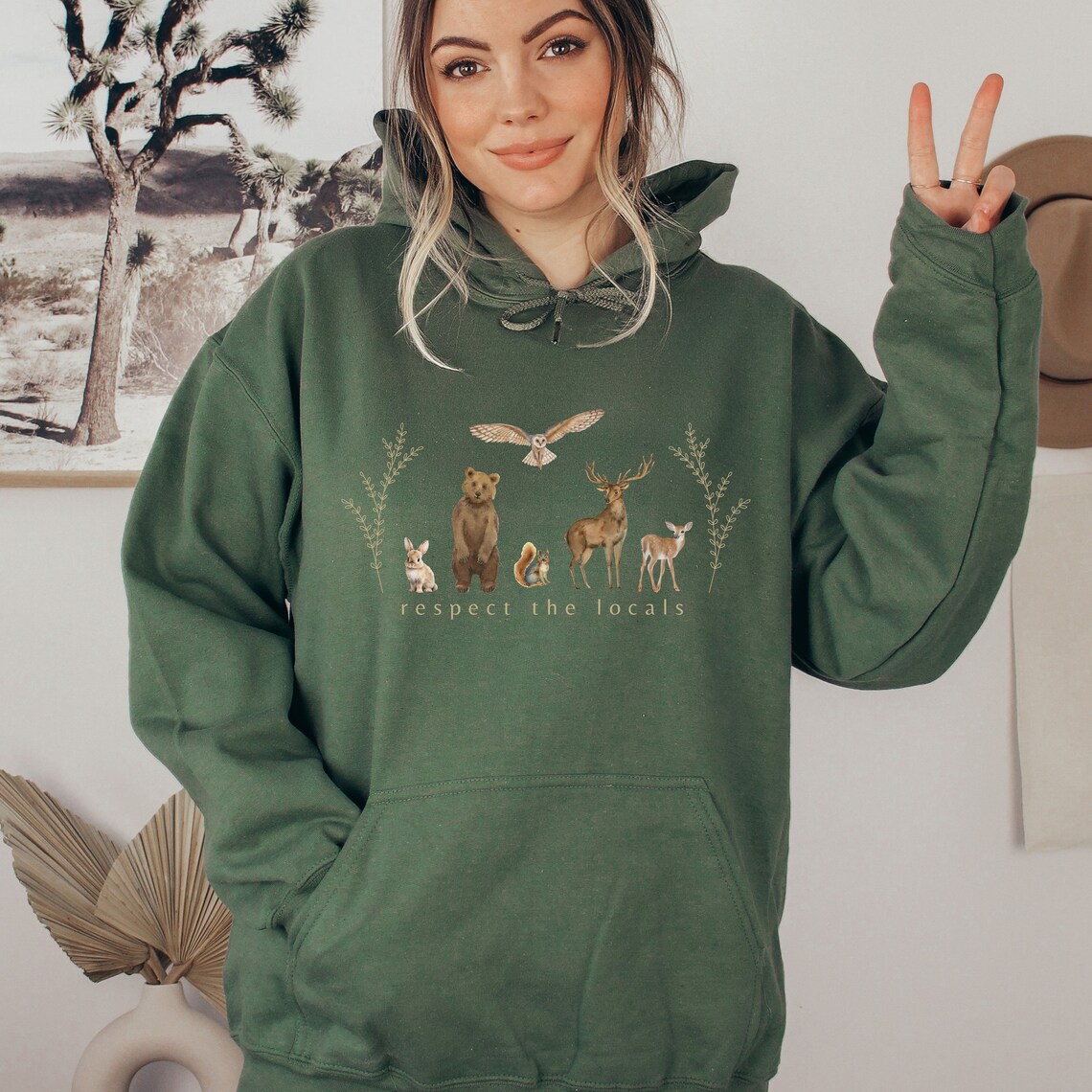 Respect the Locals Forest Animal Woodland Creatures Forestcore Hooded ...