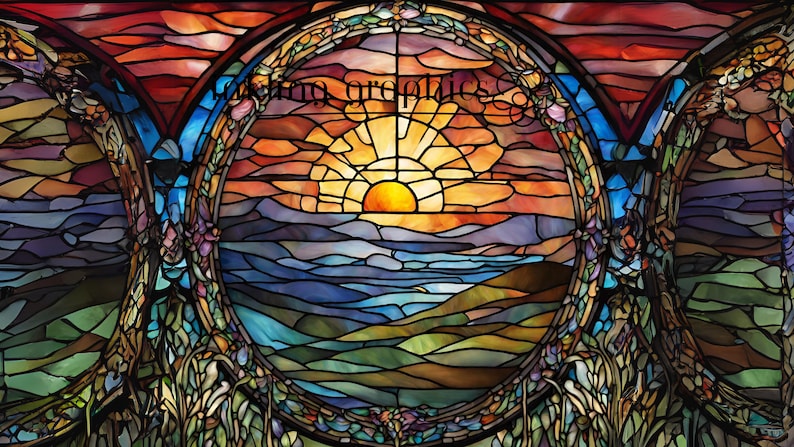 Computer Wallpaper-stained Glass Set of 4 - Etsy