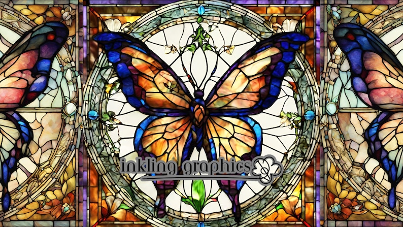 Computer Wallpaper-stained Glass Set of 4 - Etsy