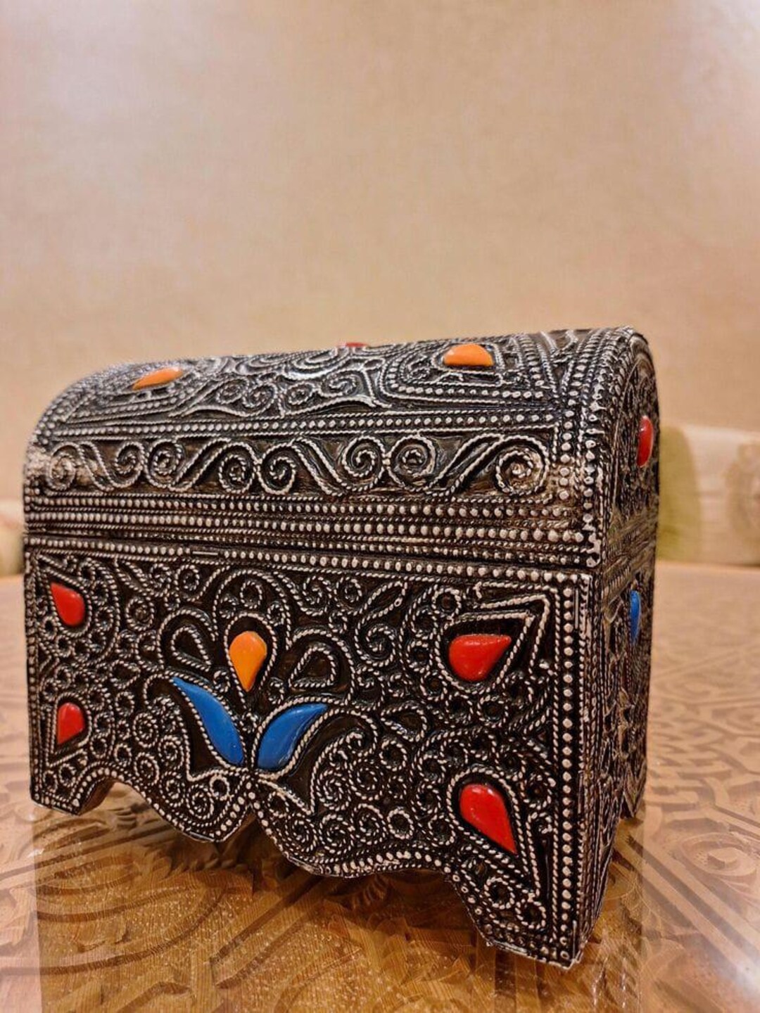 Handmade Moroccan Jewelry Box | Vintage Style Trinket Chest With ...