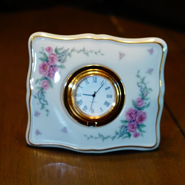 Floral Desk Clock - Etsy
